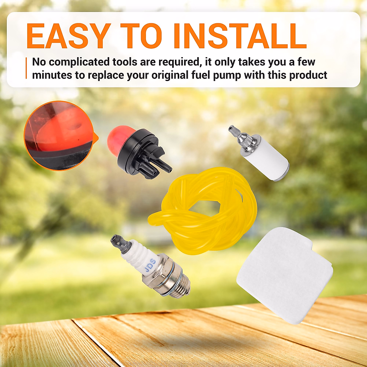 BlueStars 530057869 Air Filter - For Poulan P3818AV P4018AV 4218A 4218AVX PP3516AVX PP4218AV PP4218AVHD PP4218AVL Poulan Pro 42cc Chainsaw Parts with Fuel Filter, Fuel Line, Spark Plug & Primer Bulb