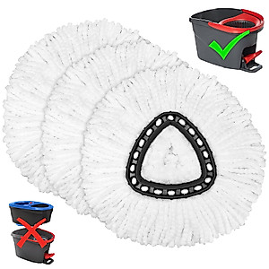 3 Pack Mop Replacement Heads for O-Ceda EasyWrin Spin Mop, Microfiber Spin Mop Refills, Easy Cleaning Mop Head Replacement