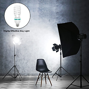 LimoStudio (4 Pack) 45W CFL Light Bulb, Compact Fluorescent Lighting Full Spectrum Photo Bulb, Daylight Pure White, 5500K, 2100LM, E26, E27, AGG117