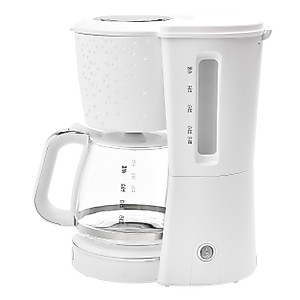 HADEN Starbeck Elegant Easy to Clean Drip Coffee Machine with Glass Carafe, 30 Second Anti Drip and Keep Warm Function, 1.5 Liter Tank, White/Chrome