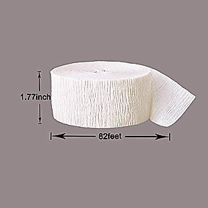Aimto White Crepe Paper Streamers-12 Rolls (82 Feet Per Volume)
