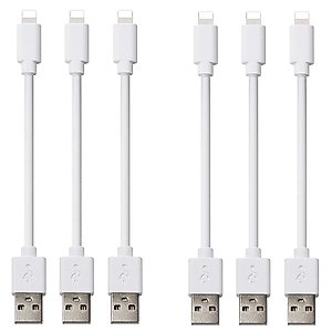 Short Phone Charger Cable (6 Pack 1 FT Cord) Compatible with Cellphone, All USB Charging Station, CLZHome Fast Charge & Sync Data Cables for Phone 11 Pro Xs MAX XR X 8 7 7 Plus 6s 6s Plus 6 6 Plus