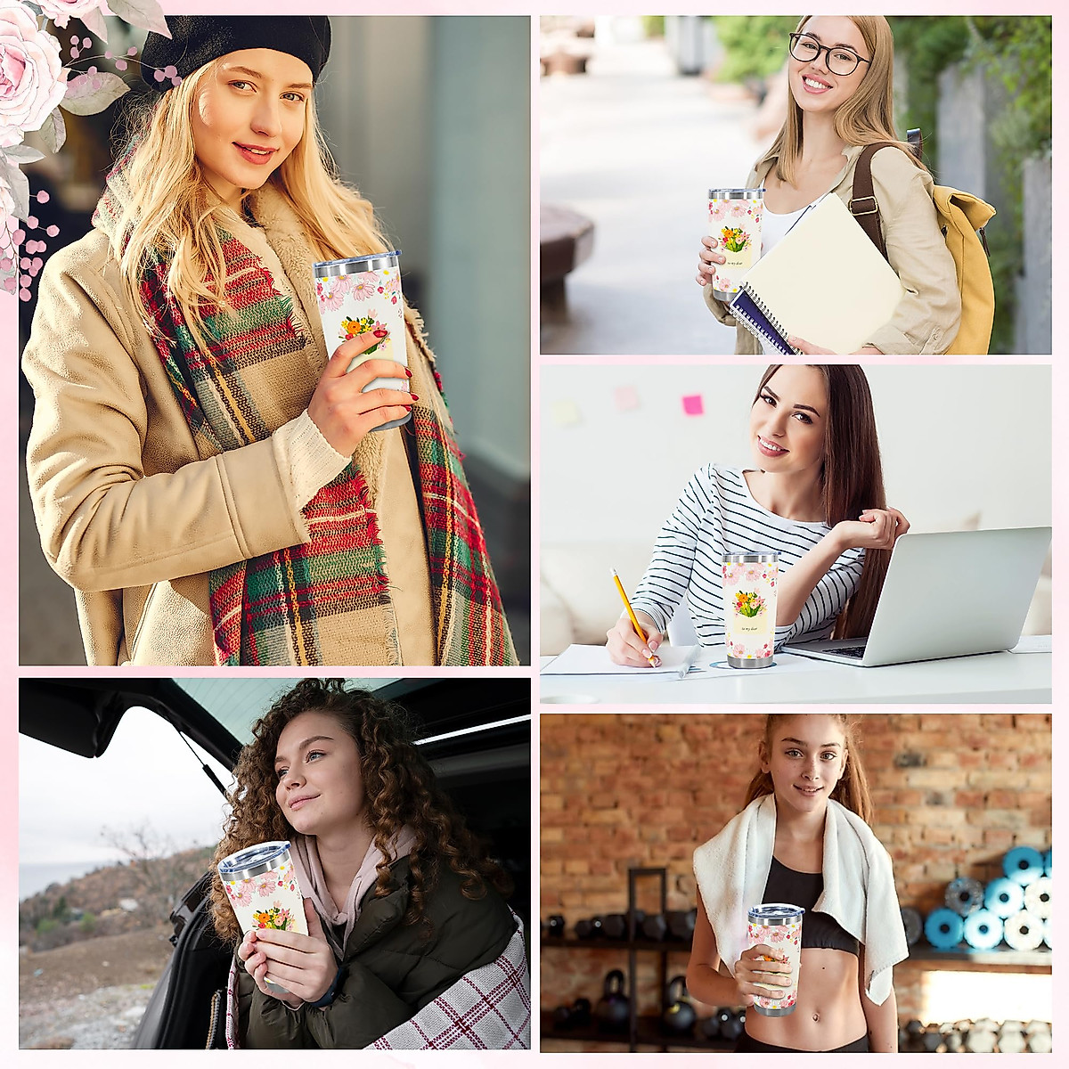 Icesip 20oz Inspirational Stainless Steel Tumbler with Straw & Brush - Best Friend Friendship, Holiday and Christmas Gifts, For Women Tumblers,Leakproof Travel Mug