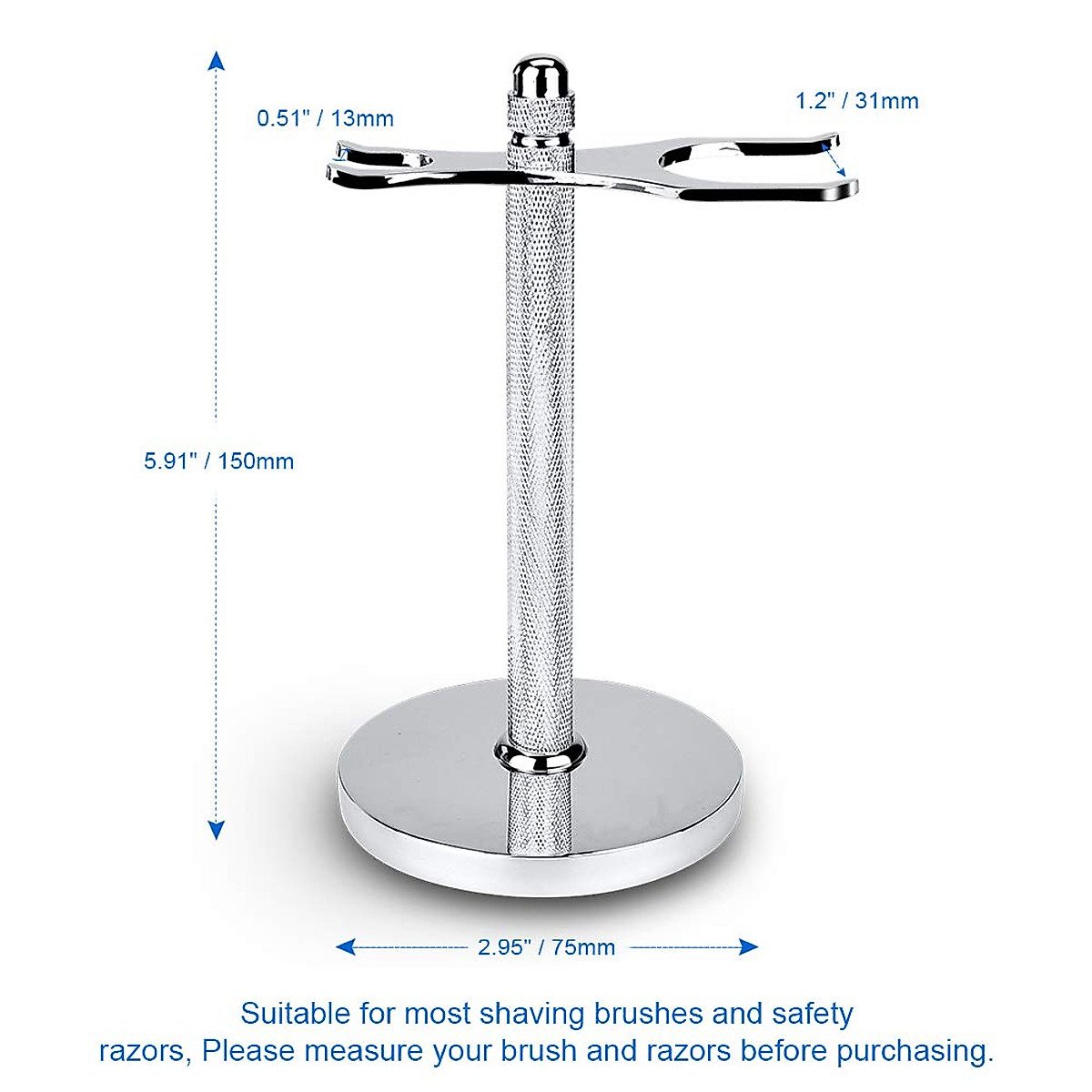 CHARMMAN Safety Razor and Shaving Brush Stand, Extra Wide Openings, Wider Base, Manly Look