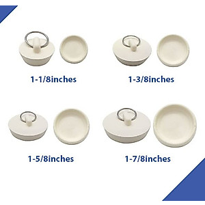 Gadgetime USA 4 Pieces Bath Tub Stopper - Four Sizes - Drain Plugs - for Kitchen, Bathroom, Bathtub, Sink, & Laundry
