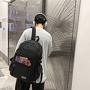 JARKJARD Kawaii Backpack Cute Aesthetic Backpack for School College Student Travel Bookbag for Girls Large Capacity Casual Daypack(Black)