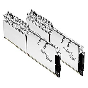G.SKILL Trident Z Royal Series (Intel XMP) DDR4 RAM 32GB (2x16GB) 3200MT/s CL16-18-18-38 1.35V Desktop Computer Memory UDIMM - Silver (F4-3200C16D-32GTRS)