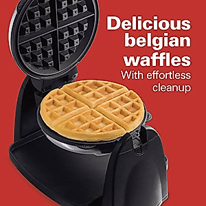 Hamilton Beach Flip Belgian Waffle Maker with Non-Stick Removable Plates, Browning Control, Drip Tray, Stainless Steel (26030)