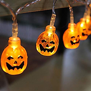 RISEDC Halloween LED String Lights Pumpkin Lantern DIY Garden Strings Home Outdoor Decor lamp Battery Powered-Pumpkin LanternA