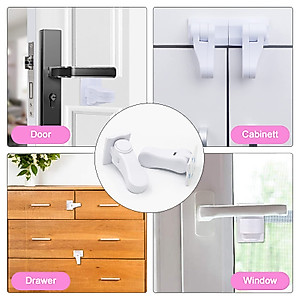 Platinray Door Knob Handle Child Proof,3M Adhesive Door Lever Lock Child Proof for Kids&Pets, Non-Destructive Removal Child Locks for Door, Faucet, and Cabinets