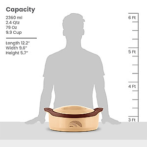 Milton New Marvel 2500 Inner Steel Casserole, 2360 ml | 80 oz | 1.4 qt. Thermal Serving Bowl, Keeps Food Hot & Cold, Insulated Hot Pot Food Warmer/Cooler, BPA Free, Easy To Carry | Brown