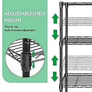 Pusalxl NSF Certified Storage Shelves Heavy Duty Steel Wire Shelving Unit with Wheels and Adjustable Feet Used as Pantry Shelf Garage or Kitchen Shelving - (13.8"x23.6"x59" 5-Tier)