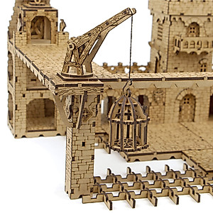TowerRex 3D Modular Battle Map D&D Terrain Prison Buildings - DND Accessories, Set for Dungeons & Dragons, Pathfinder, Warhammer, Tabletop Battle mat Grid, Wargaming Terrain for 32mm 28mm Miniatures