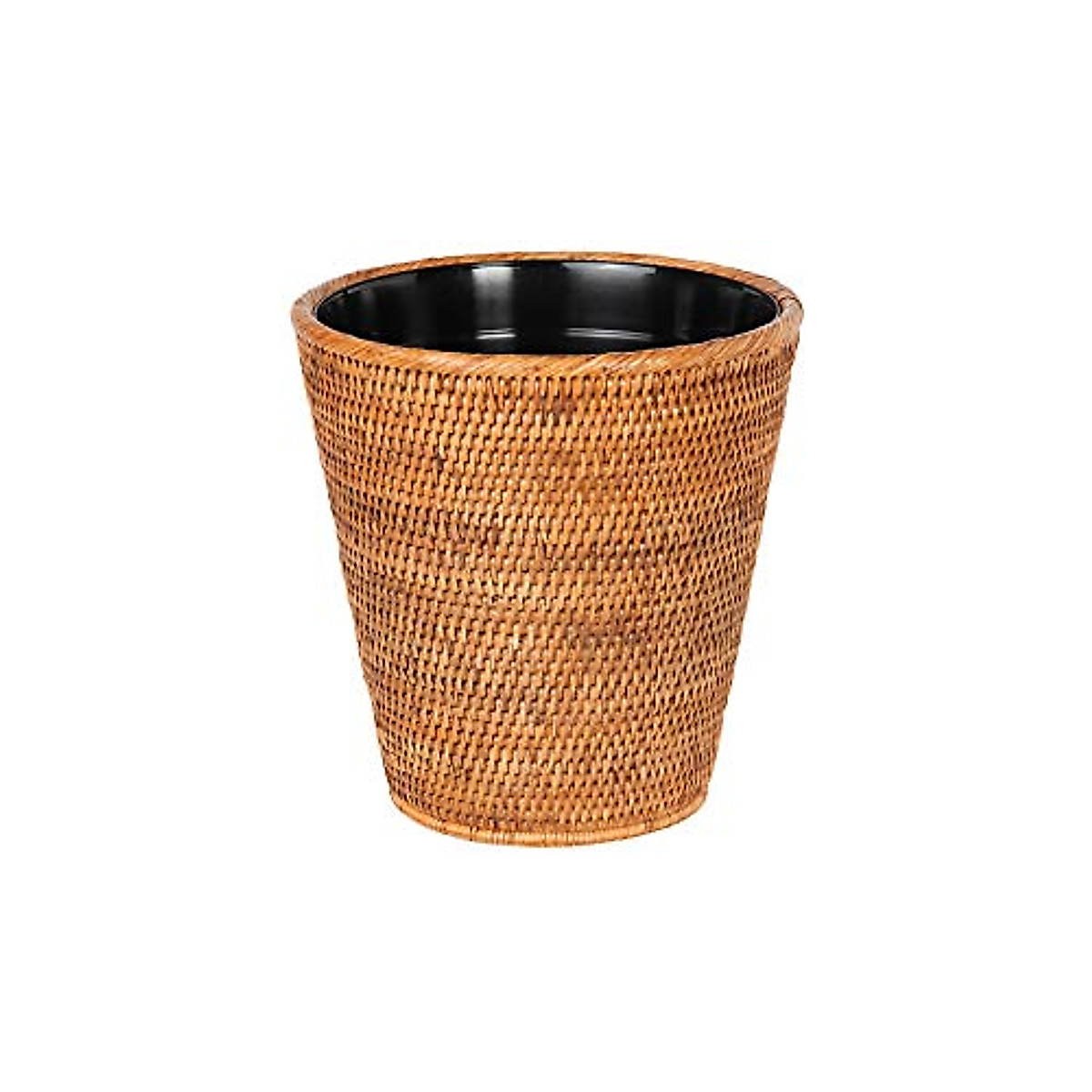 Mekomy La Jolla Rattan Plastic Insert, Honey-Brown Waste Basket