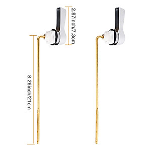 Hibbent 2 Pack Universal Front Mount Toilet Handle Tank Flush Lever Replacement Handle with 2 Pieces Stainless Steel Flapper Chains for Most Front Mount Toilets- Chrome Finish Toilet Handle