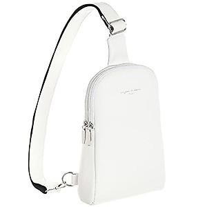 INICAT Small Crossbody Sling Bag Faux Leather Fanny Packs Purses for Women Men Teen Girls (Plus Size-White)