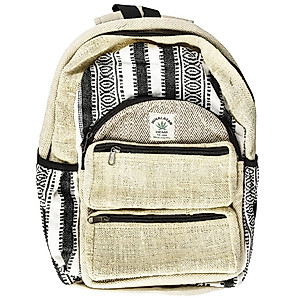 ThreadHeads Himalayan Hemp Black & White Backpack - 11"x16"