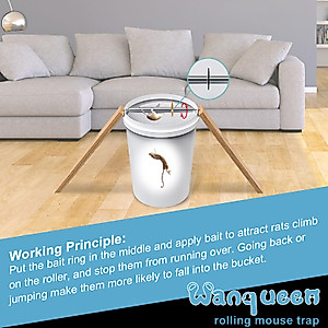 2 Pack Rolling Log Mouse Trap, Humane Live Mouse Trap Bucket, Rat Traps for House, Auto Release Catch No See Kill Trap for Mice and Rats