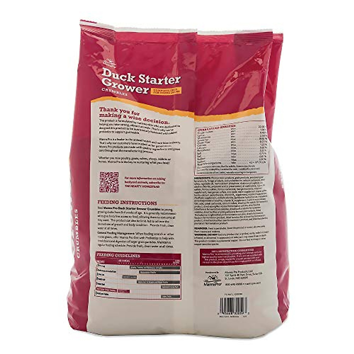 Manna Pro Duck Starter Grower Crumble | Non-Medicated Feed for Young Ducks | Supports Healthy Digestion | 25 Pounds