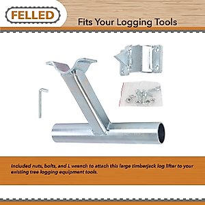 Felled Logging Peavey Log Roller Lifter Attachment - 8in Lifting Log Cutting Stand Fits Log Peavey and Cant Hooks