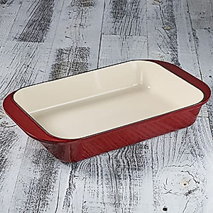 Cuisinart CI1136-24CR Chef's Classic Enameled Cast Iron 14-Inch Roasting/Lasagna Pan, Cardinal Red
