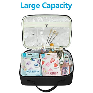 ZPP Unisex Lunch Box for Men and Women, Durable Soft Bag, Freezable, Reusable, Waterproof, 11.4"L x 7.8"W x 4"H, Black