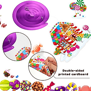 Namalu 54 Pcs Candy Hanging Swirls Decorations Candy Themed Party Decorations Candy Cane Hanging Ceiling Swirl Colorful Lollipop Swirl Ornaments for Baby Shower Birthday Party Supplies Home Decor