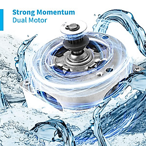 ROVSUN 15LBS Portable Washing Machine, Electric Washer and Dryer Combo with Washer(9lbs) & Spiner(6lbs) & Built-in Pump Draining for Home RV Camping Dorm College Apartment