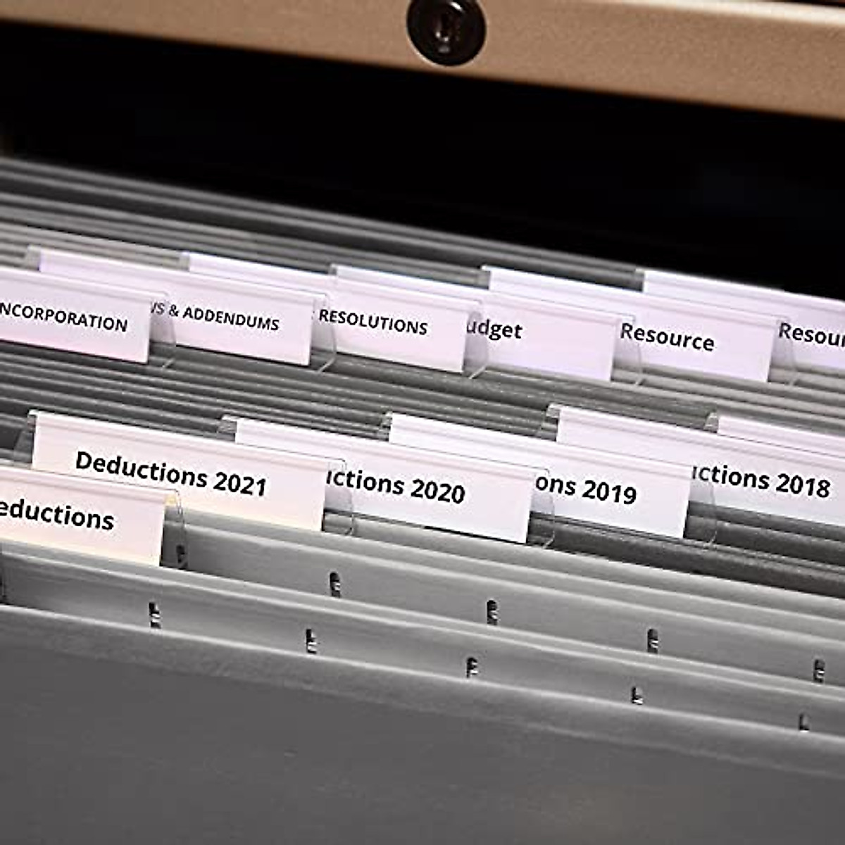 Avery Hanging File Folder Tabs and Inserts, 1/5 Cut, Clear, 6-Pack, 120 File Folder Tabs and Inserts Total (36727)