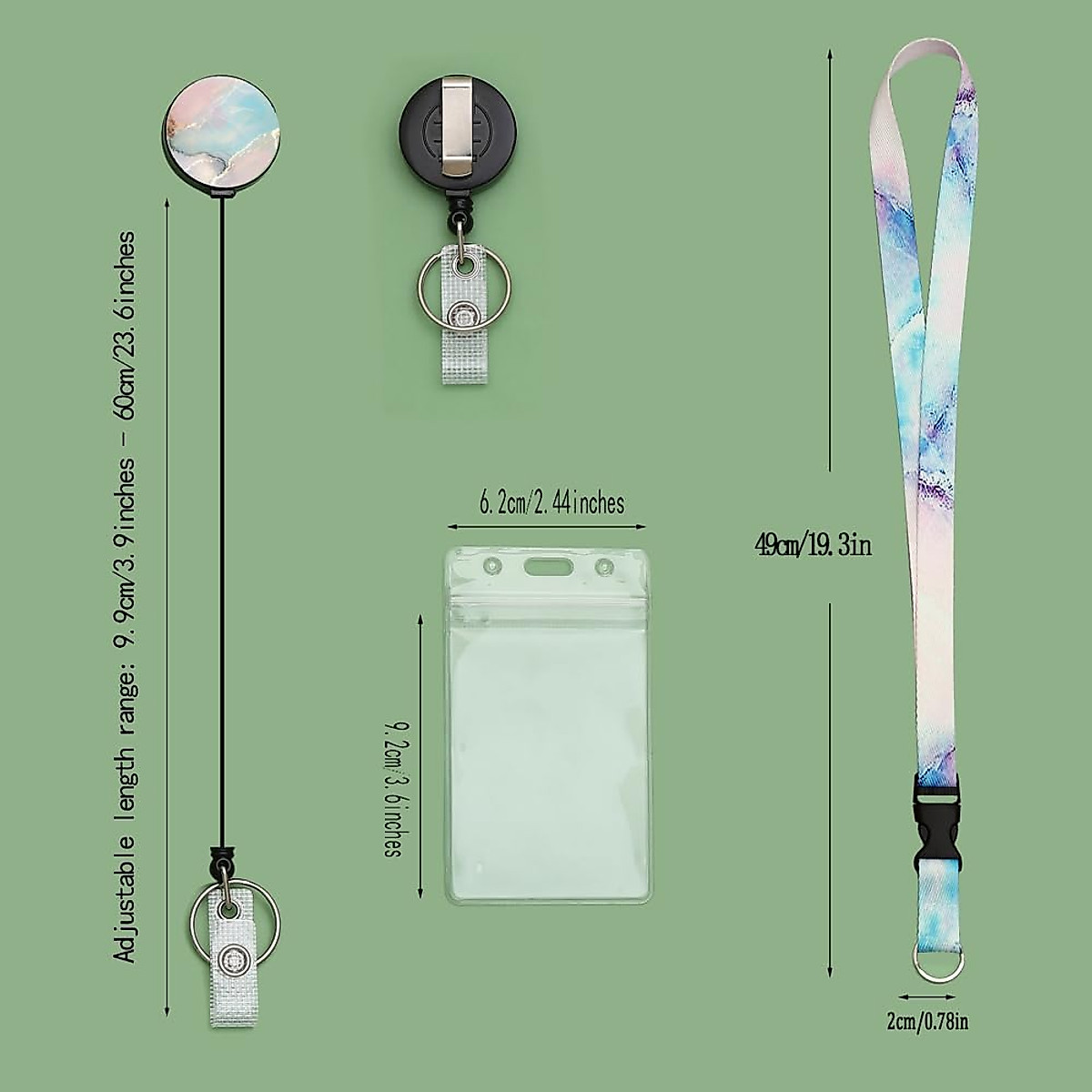 4 Pack Detachable lanyards for Cruise Ship Cards Cute Cruise Lanyards with Retractable Badge Reel and Waterproof ID Badge Holder