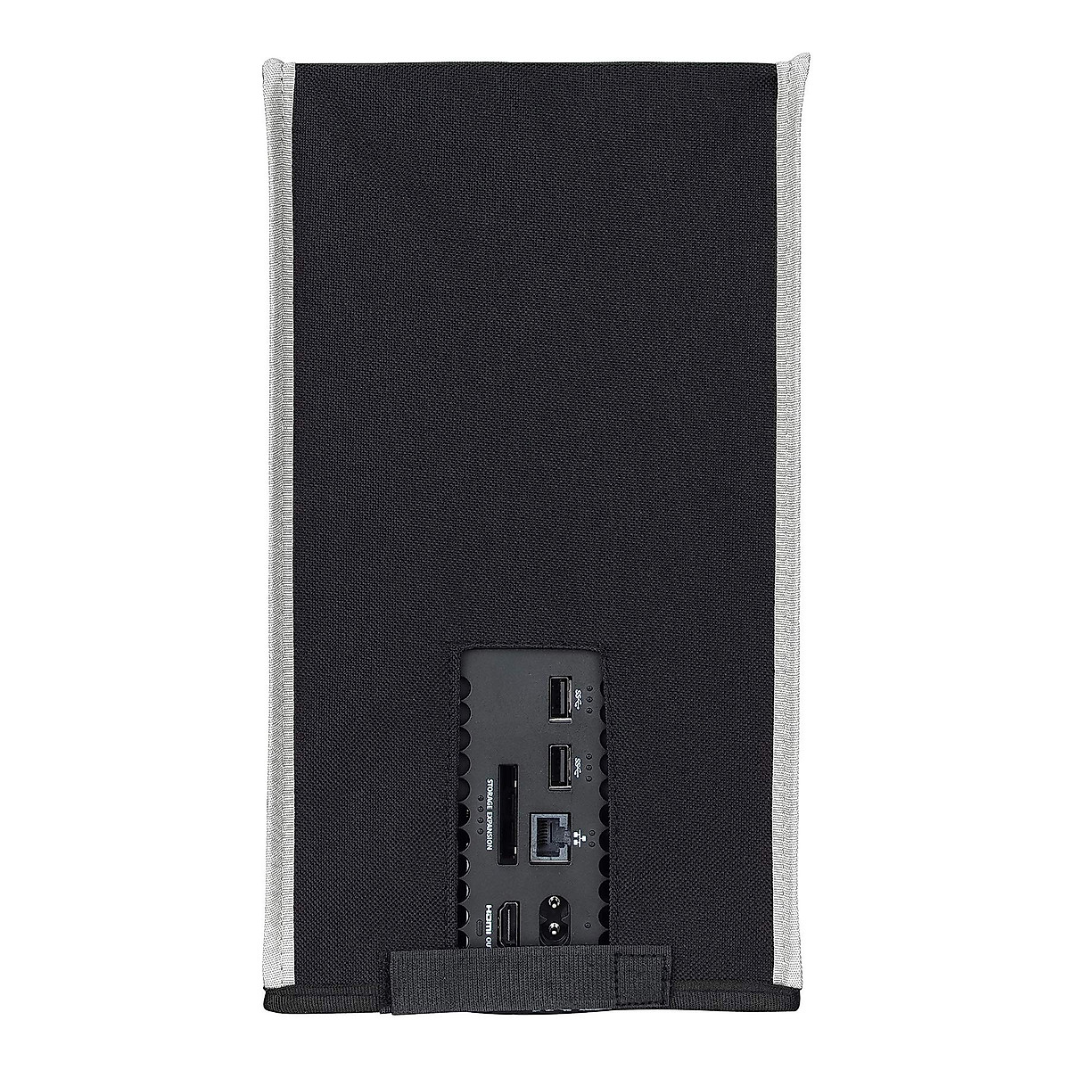 PlayVital Black Nylon Dust Cover for Xbox Series X Console, Soft Neat Lining Dust Guard, Anti Scratch Waterproof Cover Sleeve for Xbox Series X Console - Light Gray Trim