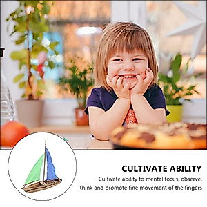 Gadpiparty 1Set DIY Wooden Sailboat Model Kits, Wood Boat Craft Model Boat Building Activities Woodcrafts Education Puzzle Toy for Kids Party Favors