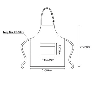 RUIFYRAY Black Vinyl Leather Apron with Pockets for Women, Waterproof for Kitchen, Cooking, Dishwashing, Dog Grooming