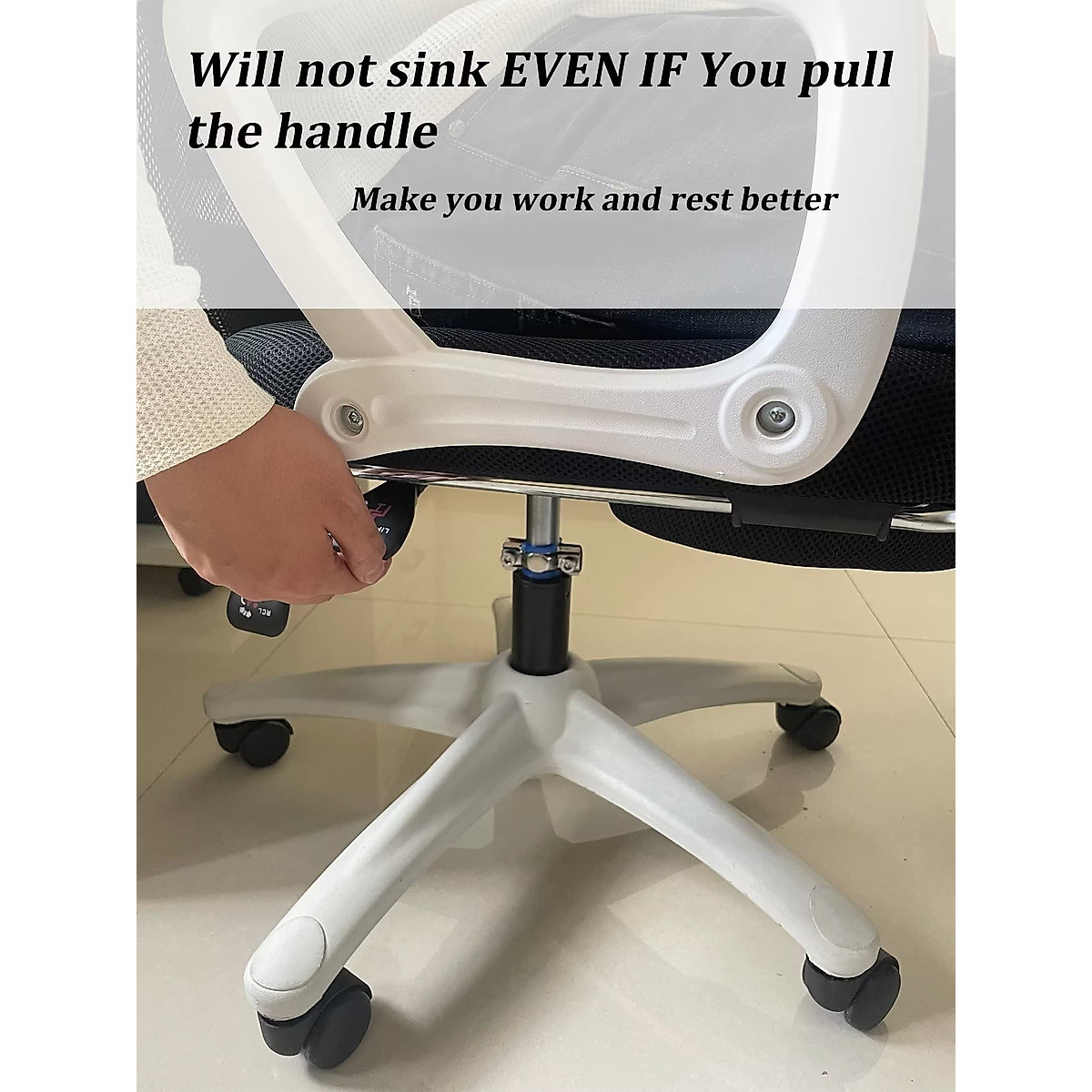 DockMoor Fix Sinking Office Chair Upgrade 304 Stainless Steel with Hexagon Wrench Adjustable Height Chair Saver kit with Leather Pads