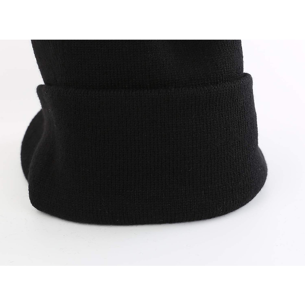 Home Prefer Men's Beanie Hat for Winter Knitted Hat with Bill Daily Beanie Cap Black