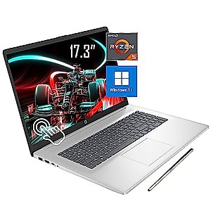 HP Touchscreen Laptop, 17.3" HD+ Touchscreen Display, AMD Ryzen 5 7530U Processor (Beats i7-1165G7, 6 Cores, 12 Threads), 32GB RAM - 1TB SSD, w/Stylus, Wi-Fi 6, Webcam, HDMI, Windows 11 Home, Silver