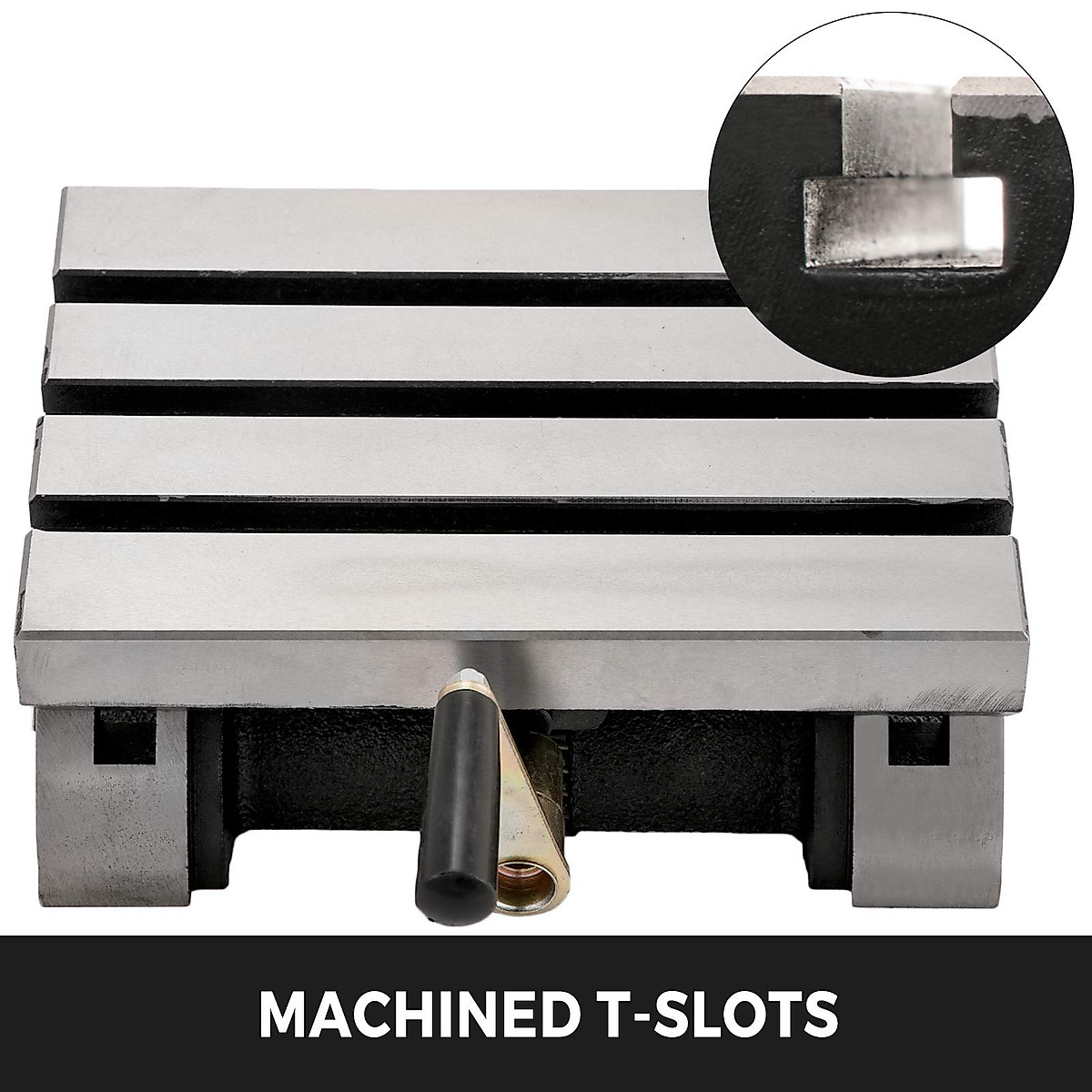 BestEquip Tilting Milling Table 7x5inch Tilting Angle Milling Machine 0-90°Adjustable Swivel Angle Plate with 3 T-slots and an Adjustable Crank Handle Heavy Duty Tilting Milling Machine for Grinding