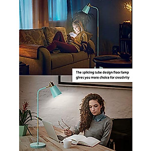 Floor Lamp, Industrial Floor Lamps for Living Rooms Rustic Farmhouse Reading Standing Floor Lamp Adjustable Metal Heads Indoor Task Lighting for Living Room Bedroom Office Home Décor (Green)