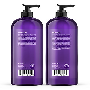 BOTANIC HEARTH Purple Shampoo and Conditioner Set - for All Shades of Blonde, Silver and Gray Hair - Enhances Highlights - Sulfate Free, Paraben Free, 16 fl oz each