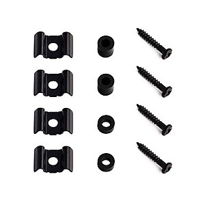 Metallor Guitar String Trees String Retainer Guides Compatible with Strat Tele Style Electric Guitar Bass Parts Replacement Pack of 4pcs with Mounting Screws Black.