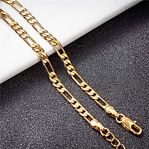 Initial Ankle Bracelets for Women Men, 18K Gold Silver Figaro Cuban Link Anklet Bracelet for Women Teen Girls, Custom Name Gold Anklet with Initials