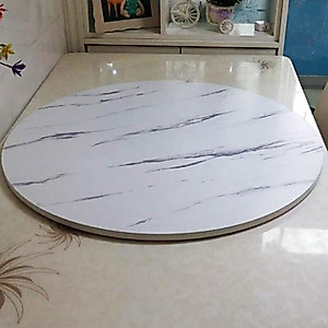 VERDDE 30in 40in 50in Lazy Susan Turntable Wood Dining Table Serving Tray For Kitchen Eazy To Share Food, 360° Swivel, Easy To Clean，Oversized Tabletop Swivel Plate (Color : White marble color, Size