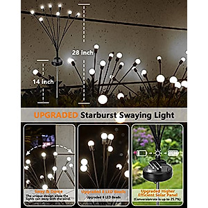 Otdair Solar Lights for Outside Garden,New-Upgraded 4 Pack Solar Lights Outdoor Waterproof,Outdoor Lights Solar Powered,Garden Lights Solar Outdoor for Backyard Garden White 8LED