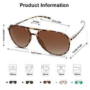 SOJOS Classic Polarized Ultra Lightweight Flexible Men Women Sunglasses JOURNEY SJ2065 with Yellow Tortoise Frame/Gradient Brown Lens