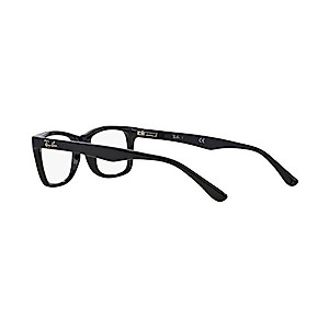 Ray-Ban RX5228 Square Prescription Eyeglass Frames, Black/Demo Lens, 55 mm