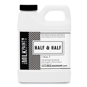 Real Milk Paint, Half and Half, Pure Tung Oil and Orange Peel Oil for Wood Finishing, Cutting Boards, Butcher Blocks, Clay, Stone, and Slate, Food Grade, 16 oz.
