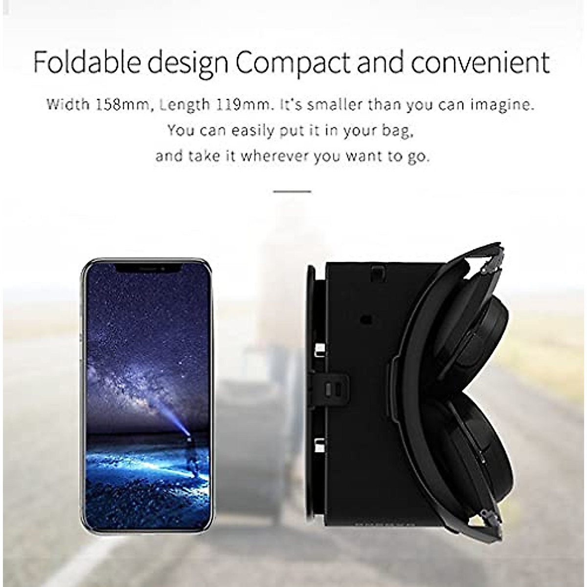 BOBOVR Z6 Virtual Reality Headset, 110°FOV Foldable Headphone IMAX VR Headset for 4.7-6.2 inch Full Screen Smartphone iOS/Android with Game Controller