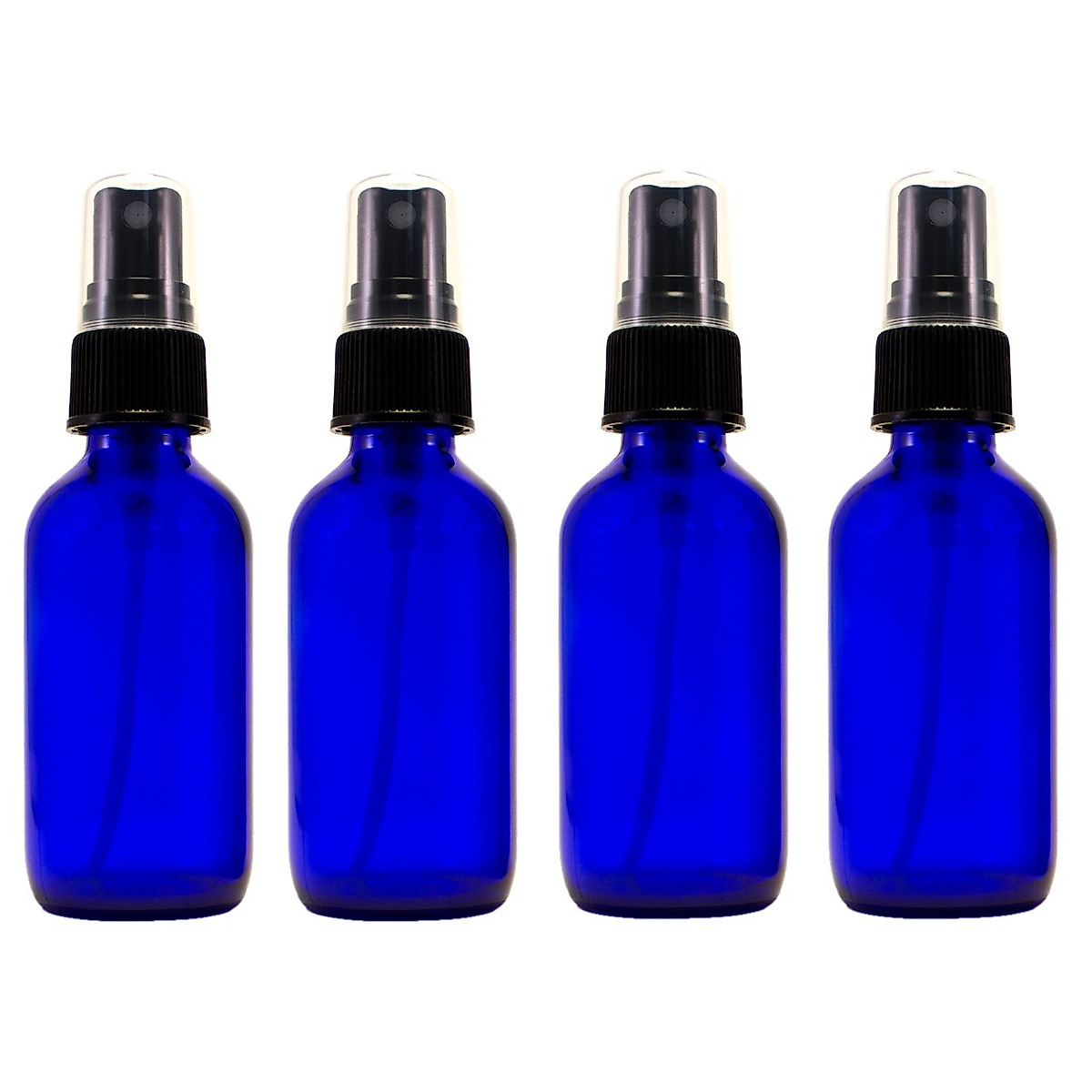 2oz Cobalt Atomizer Bottles (4 Pack) Fine Sprayer Atomizer Glass Essential Oil Bottle