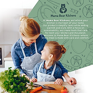 Mama Bear Kitchens Bamboo Bread Slicer with Knife - Adjustable & Durable Bread Loaf Slicer with Crumb Tray & Foldable Bread Cutter Guide - Easy to Clean & Store Bread Slicer for Homemade Bread