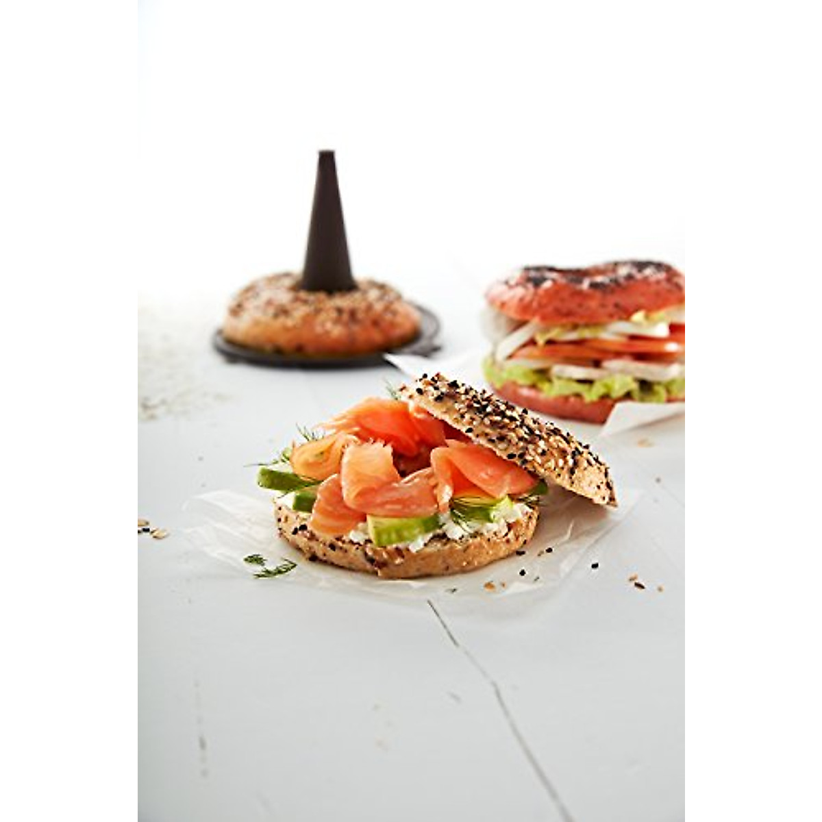 Lekue Bagel Maker with 6 Individual Bagel Molds, Brown